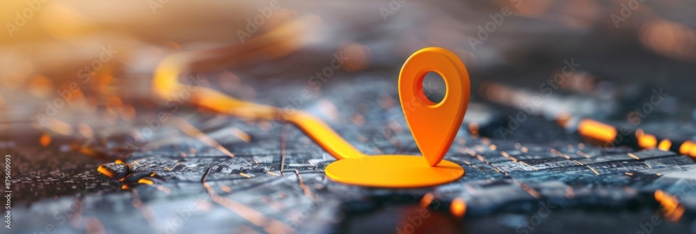 Location Pin Icon on City Map Indicating Position and Direction ...