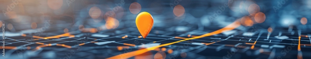 Location Pin Icon on City Map Indicating Position and Direction ...