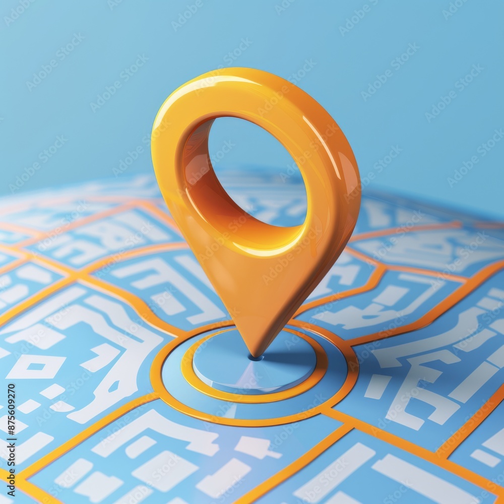 Location Pin Icon on City Map Indicating Position and Direction ...