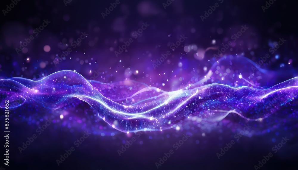 The image presents a captivating scene set against a dark purple ...