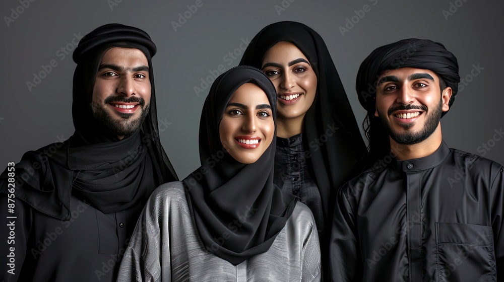 Beautiful arab middle-eastern women with traditional abaya dress and ...