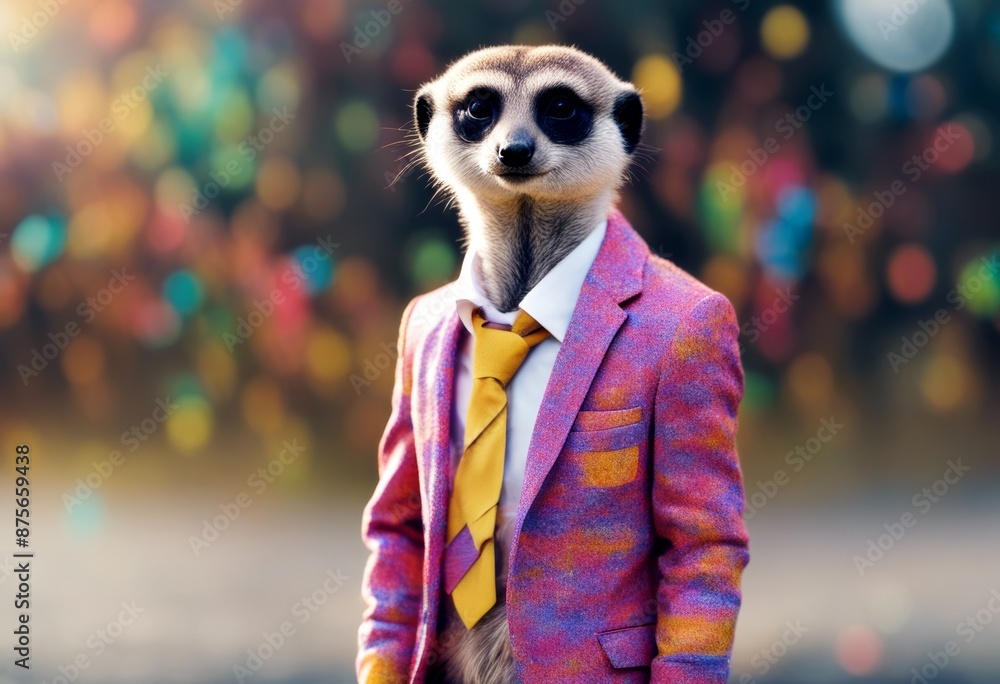 boy meerkat created technology suit band colorful generative ai music ...