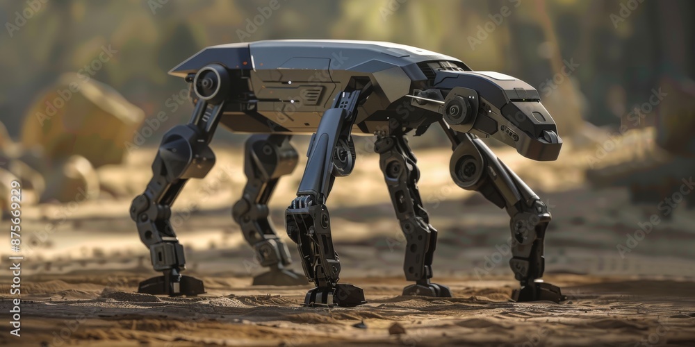 Abstract Military Combat Robot Dog Concept: Futuristic Vector ...
