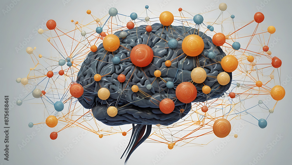 An abstract illustration of neuroplasticity, showing the brain's ...
