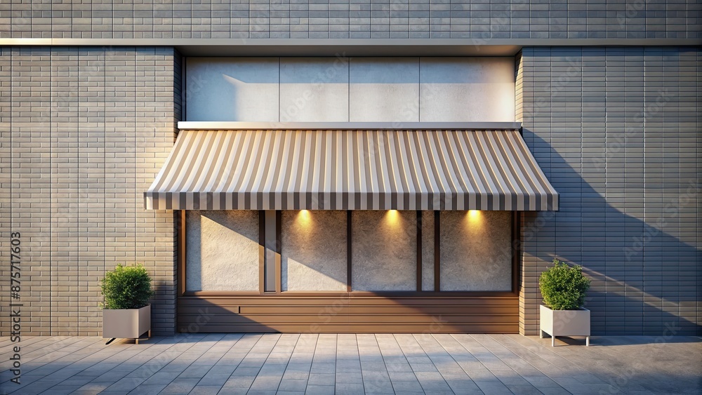 Awning shading a modern building facade, render, awning, modern ...