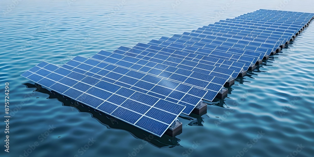 Floating solar panels in water harness solar power for renewable energy ...