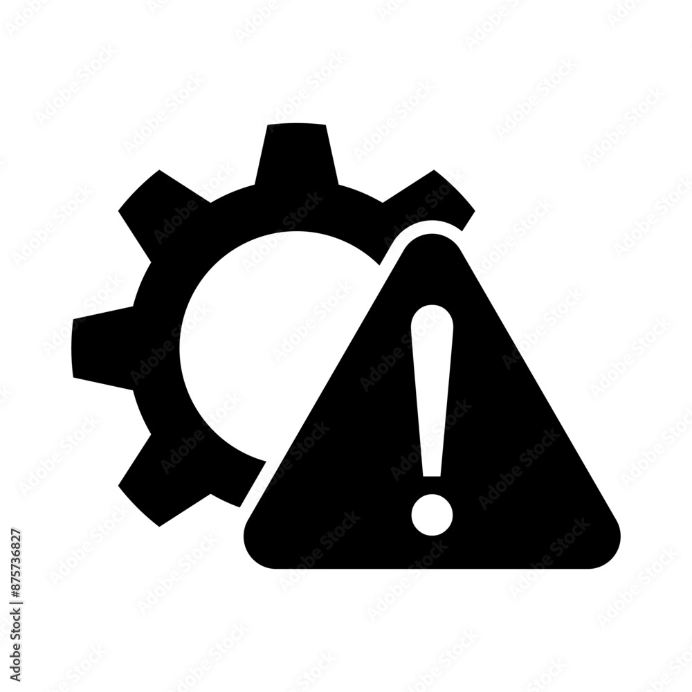 Process disruption. Set gears label and badges line black icon ...