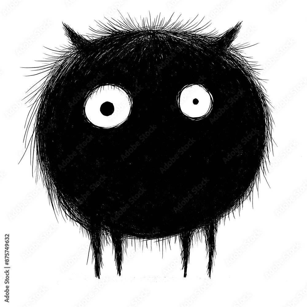 Spooky Monster Drawing on Transparent Background, Perfect for Halloween ...