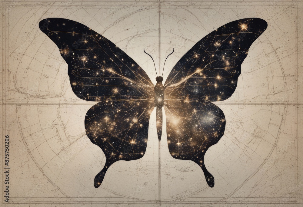 t butterfly wings an celestial map shirt butterfly intricate map depict ...