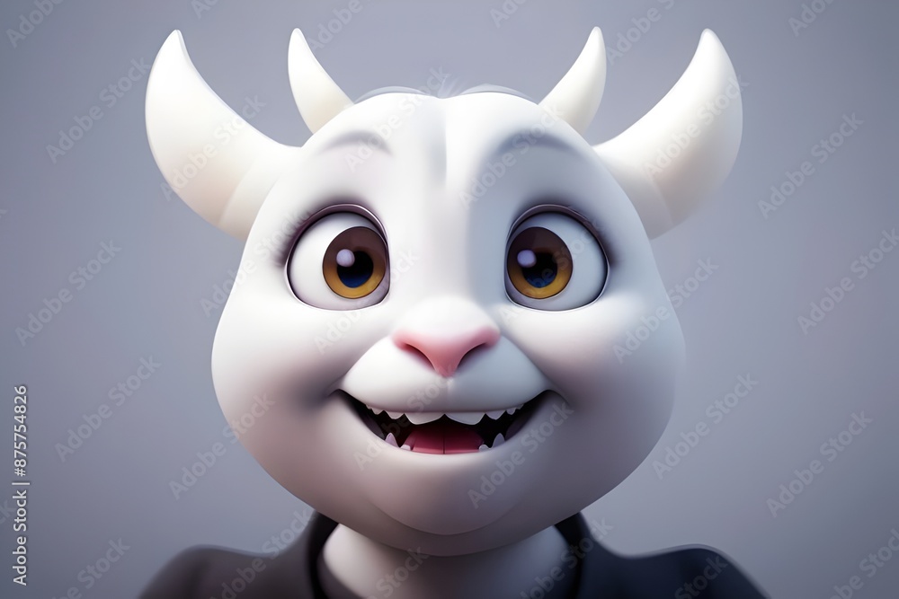 a 3d image of a devil creature with horns, satan, Demon, Evil, Fiend ...