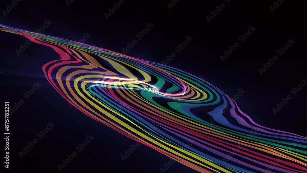 Abstract lgbt symbol, rainbow pride sign waves floating in space ...