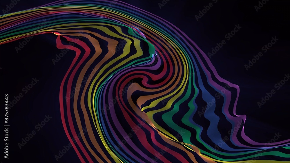 Abstract lgbt symbol, rainbow pride sign waves floating in space ...