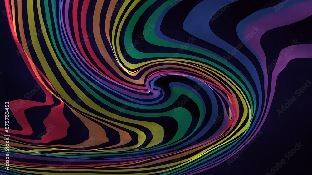 Abstract lgbt symbol, rainbow pride sign waves floating in space ...