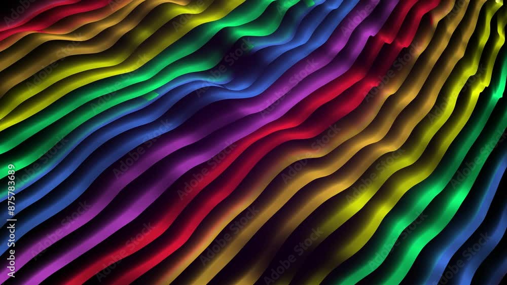 Abstract lgbt symbol, rainbow pride sign waves floating in space ...