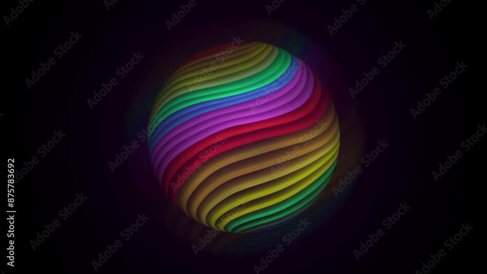 Abstract lgbt symbol, rainbow pride sign waves floating in space ...