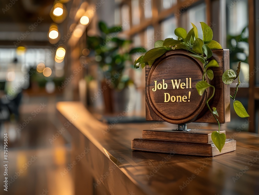 personalized plaque with engraved words "Job Well Done!" presented to ...