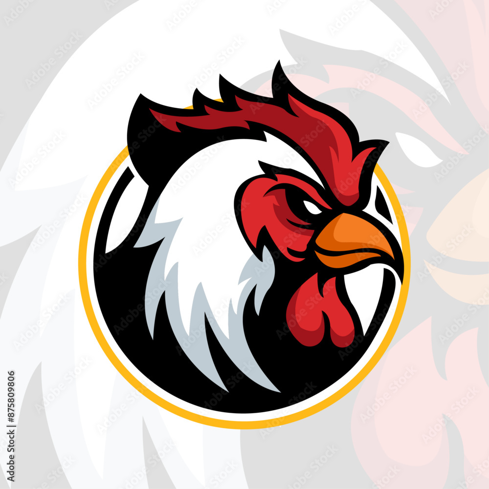 Vetor de Rooster Muscle Arm Fighting Sports Chicken Logo Cartoon ...