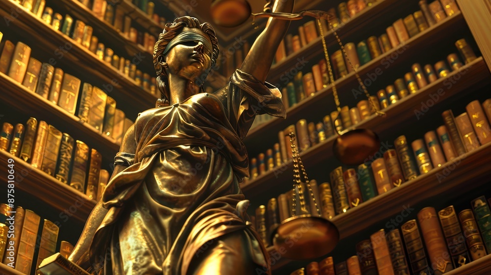 Lady Justice and Bookshelf - Law, Justice, Scales, Symbol, Blindfolded ...