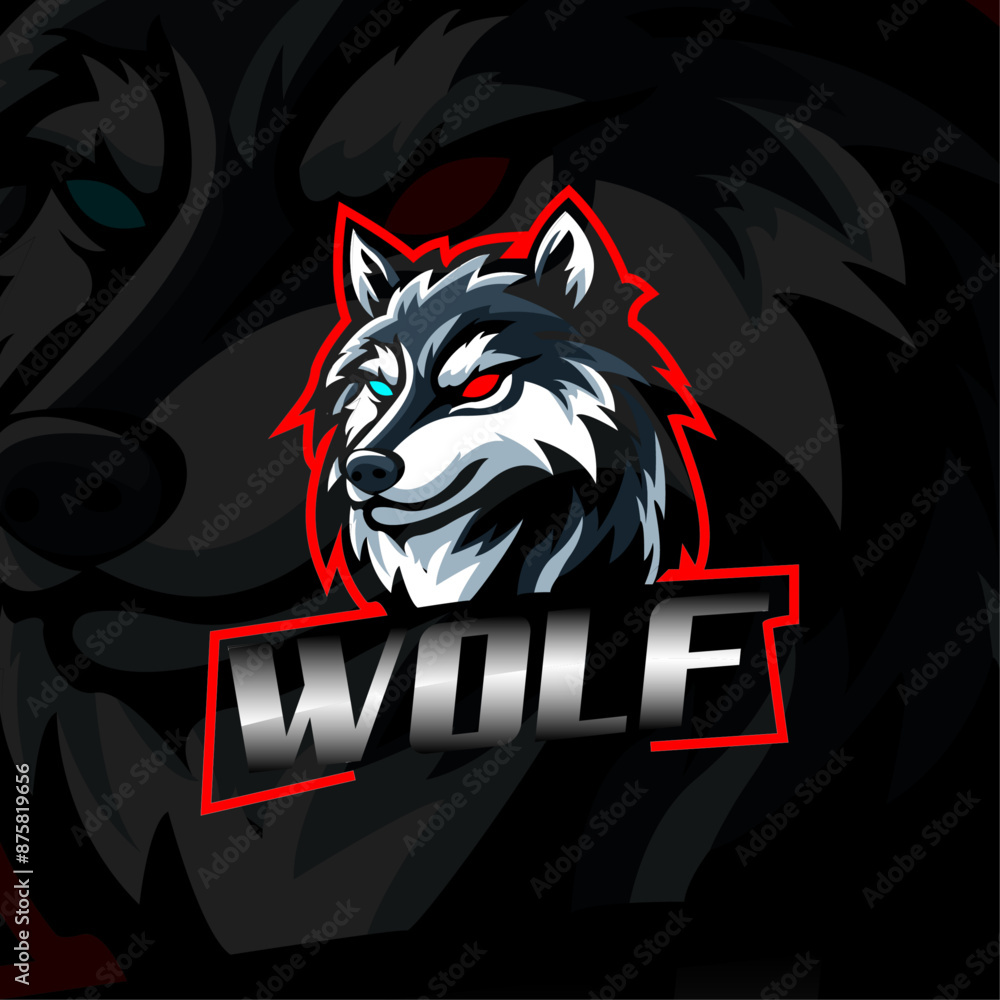Vetor de Vector wolf mascot logo template Vector wolf mascot logo ...