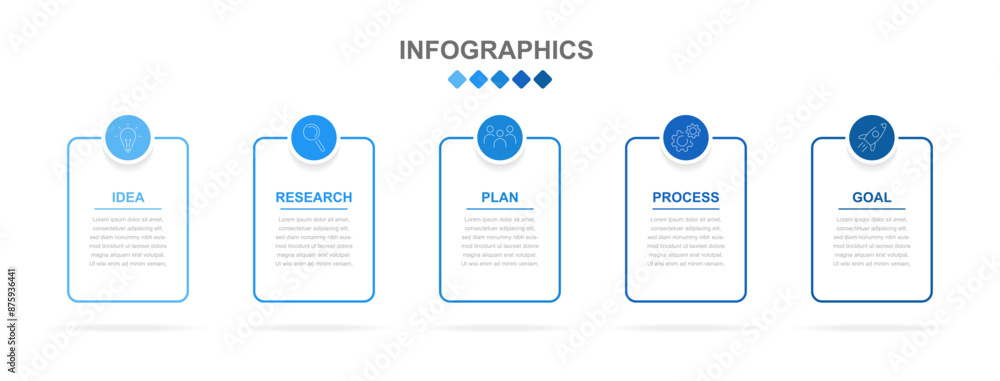 Business infographics. An infographic consisting of 5 steps or options ...