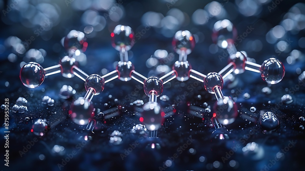 **Simple structure of ammonia with bonds shown on screen in air ...