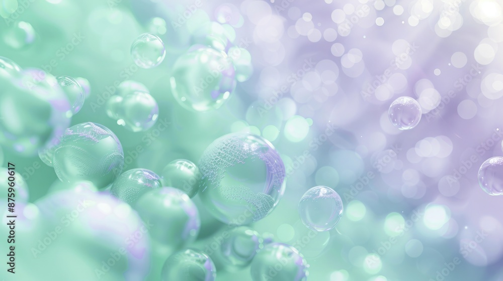 Cool shades of lavender and mint green gradients mixing with soft, out ...