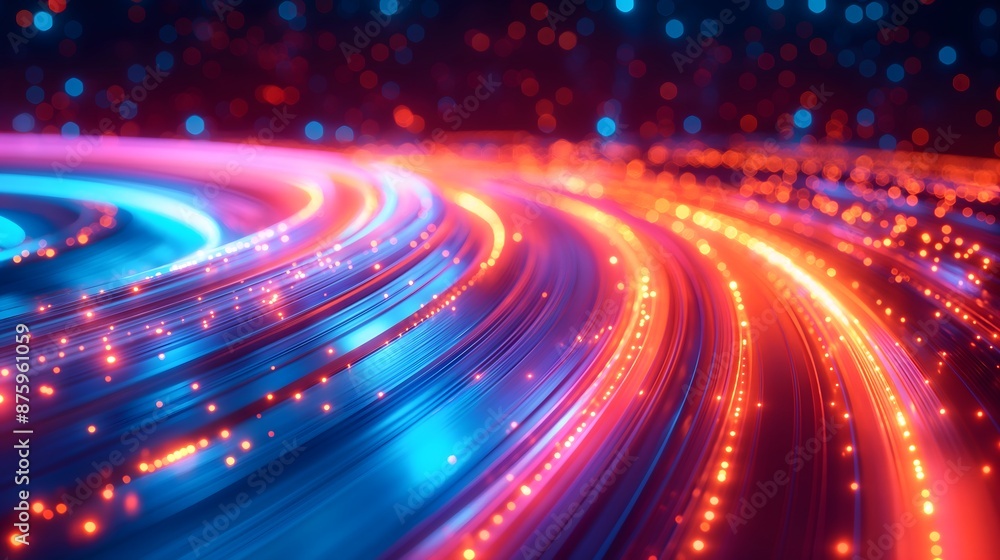 Dreamy laser, light and shadow, technology wave, light wave, color ...