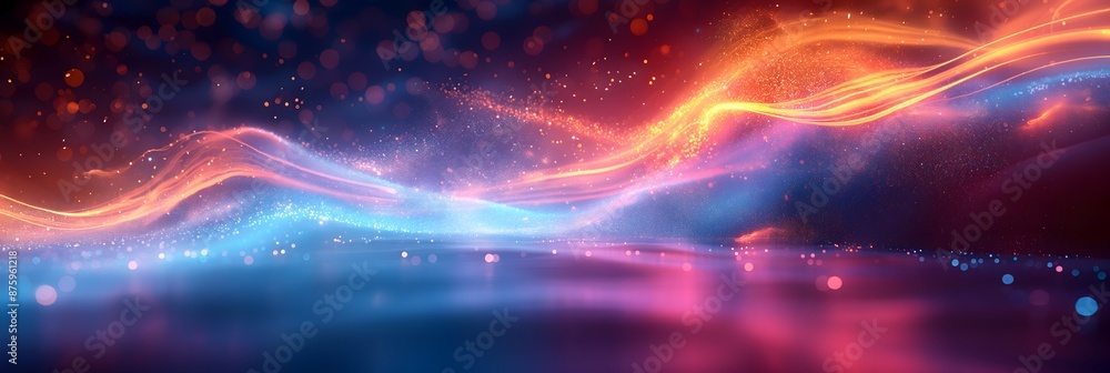 Dreamy laser, light and shadow, technology wave, light wave, color ...