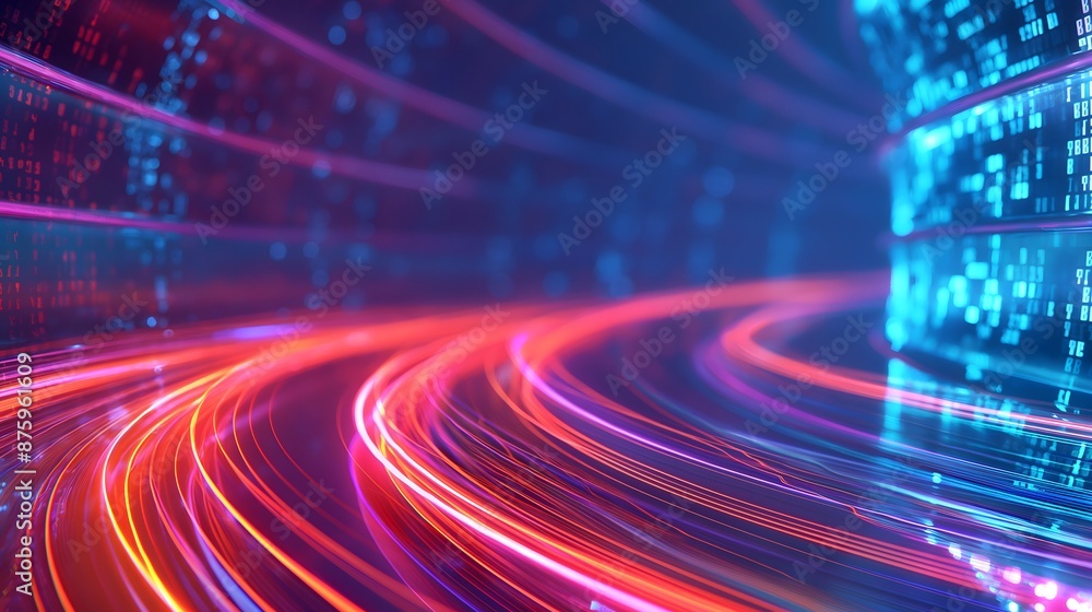 Dreamy laser, light and shadow, technology wave, light wave, color ...