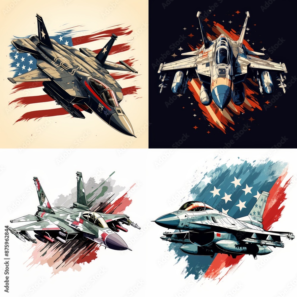 retro, vintage, helicopter, plane, USA flag, vector design, aviation ...