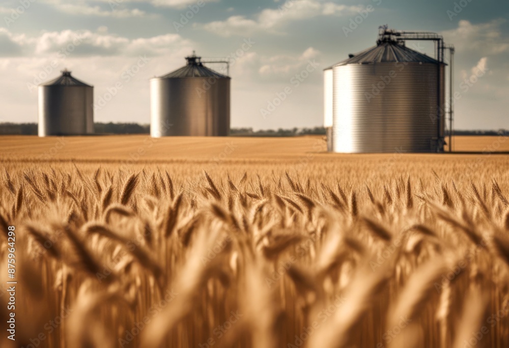 wheat focus storage silos field agricultural select production ai ...