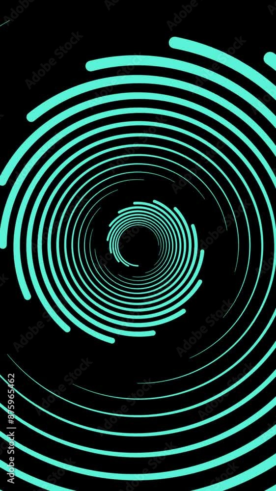 Spiral rotates on a black background. Video radial optical illusion ...