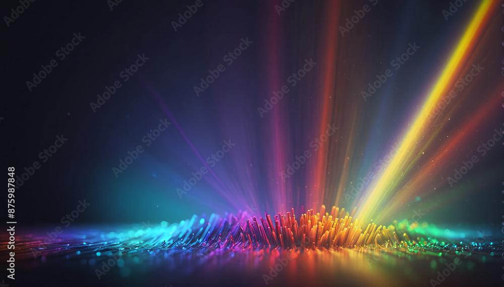 Foto de Colored abstract lines of light that visualize the refraction ...