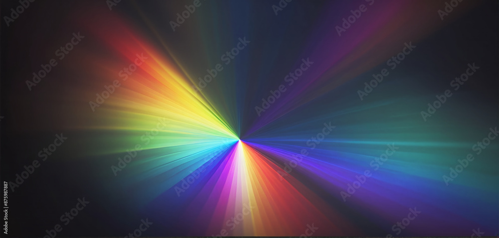 Colored abstract lines of light that visualize the refraction and the ...
