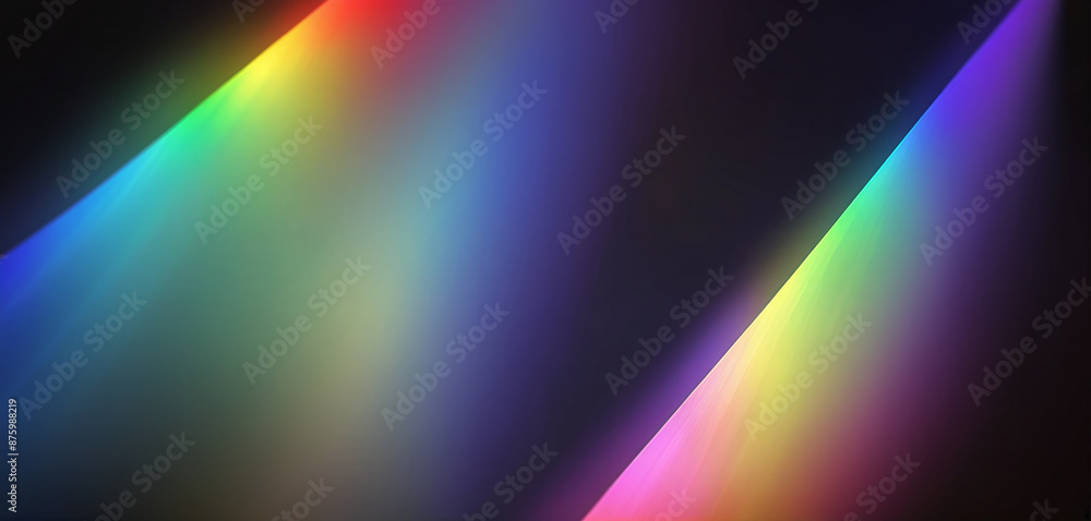 Colored abstract lines of light that visualize the refraction and the ...
