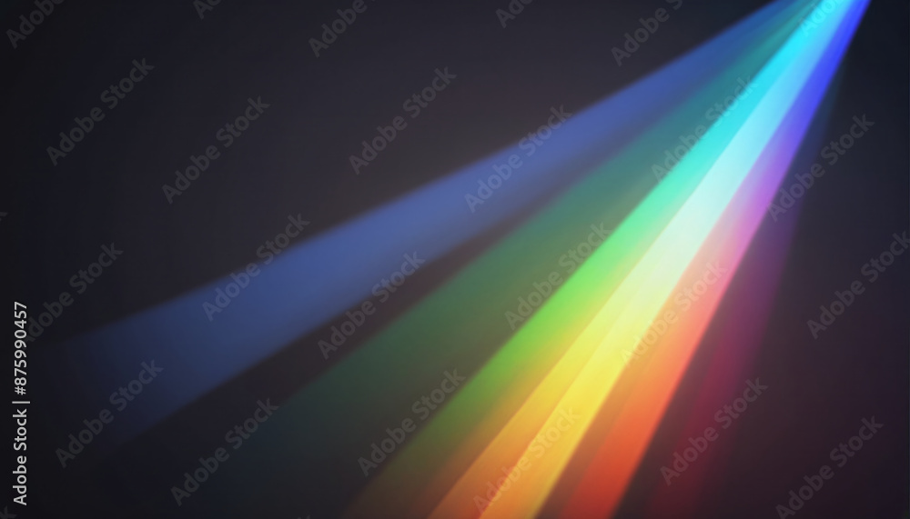 Colored abstract lines of light that visualize the refraction and the ...