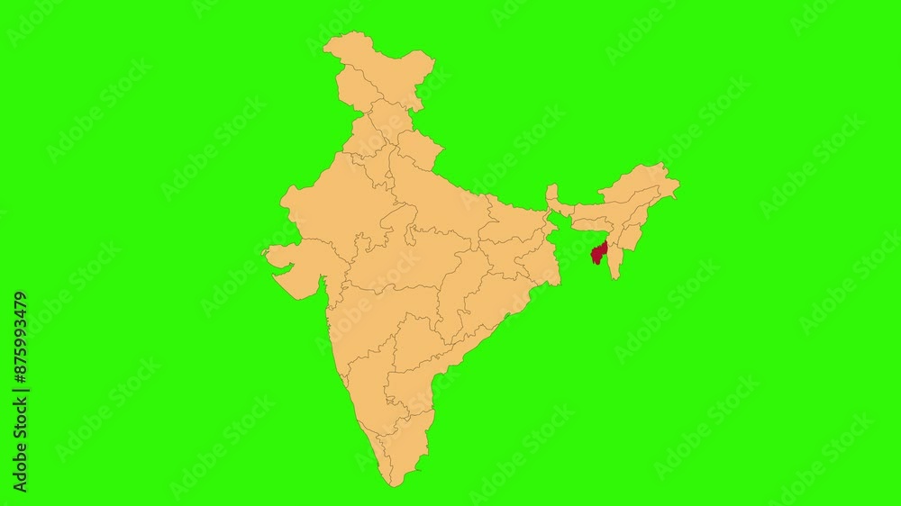 Tripura map animated video. Map Highlighted on the India map with ...