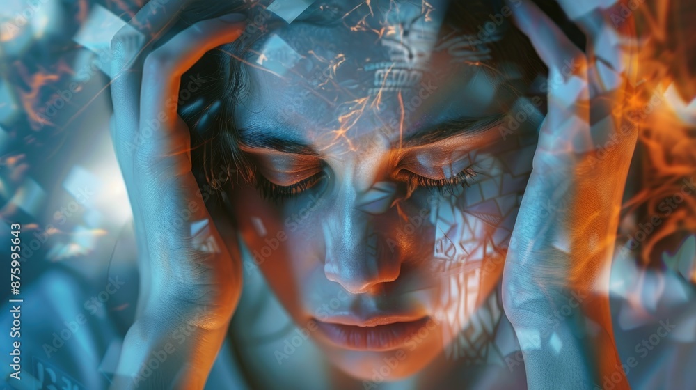 Depiction of acute stress disorder: a person experiencing emotional ...