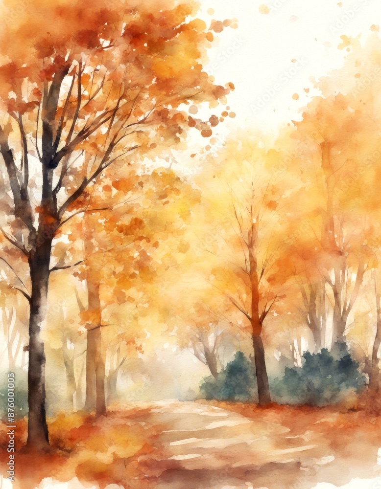 curb alley drawing forest birch oak ash black watercolor maple ather ...