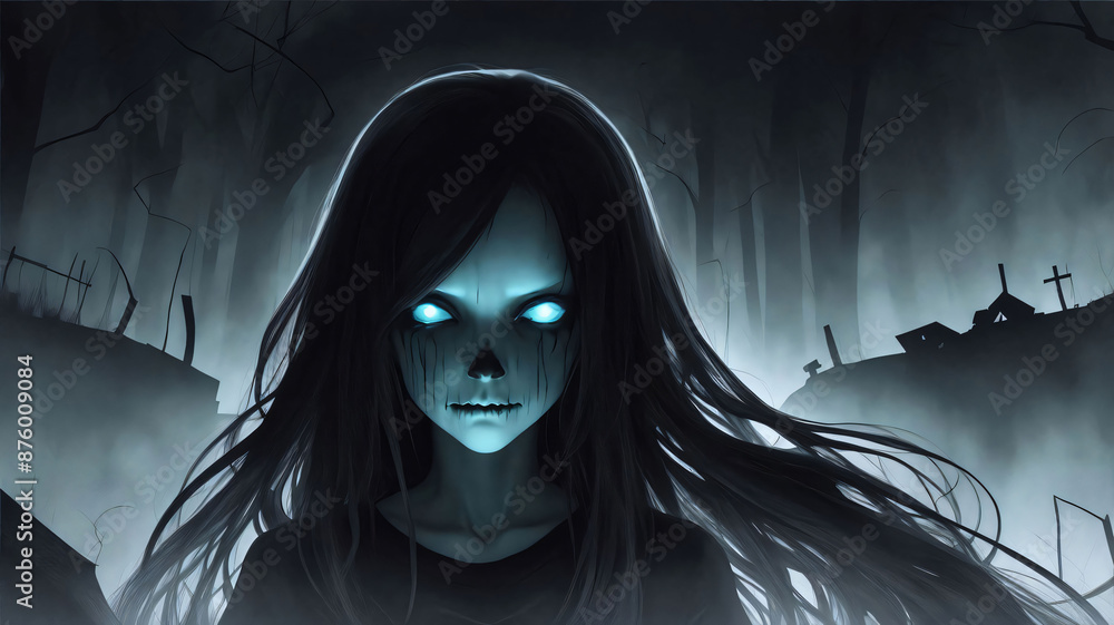 spooky characters of ghost Satan devil Halloween characters and ...