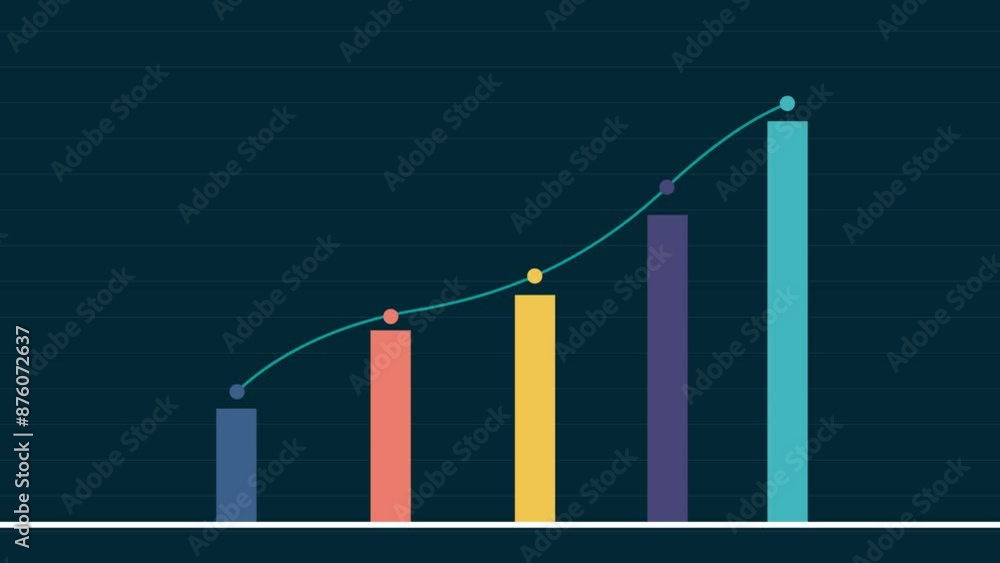 Animated Bar chart. Bar chart for growing business progress. Rise chart ...