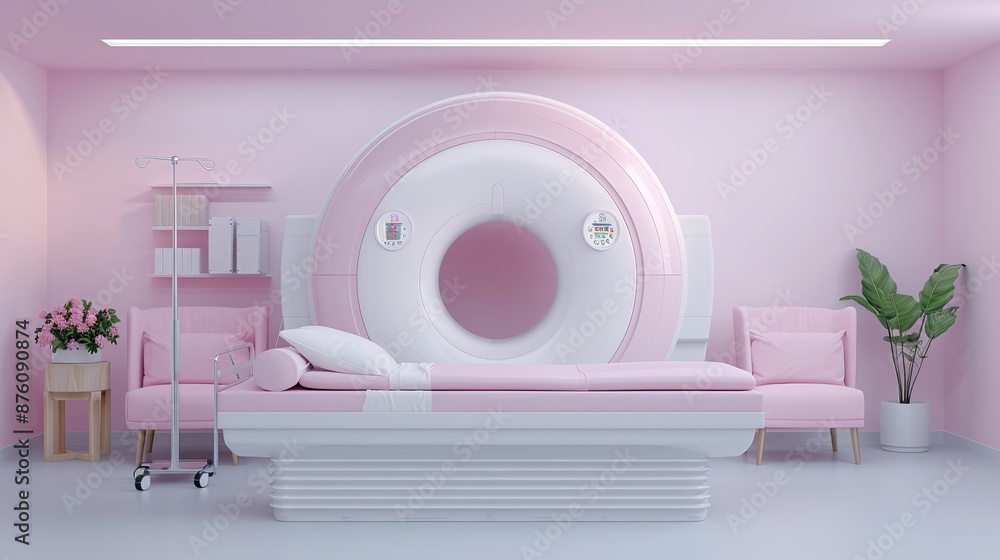 Sophisticated 3D state with medical science graphics like MRI scans and ...