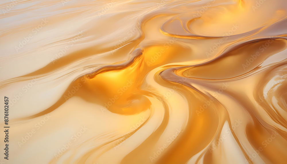 Golden Fluid Elegance Mesmerizing Fluid-Like Surface with Warm Golden ...