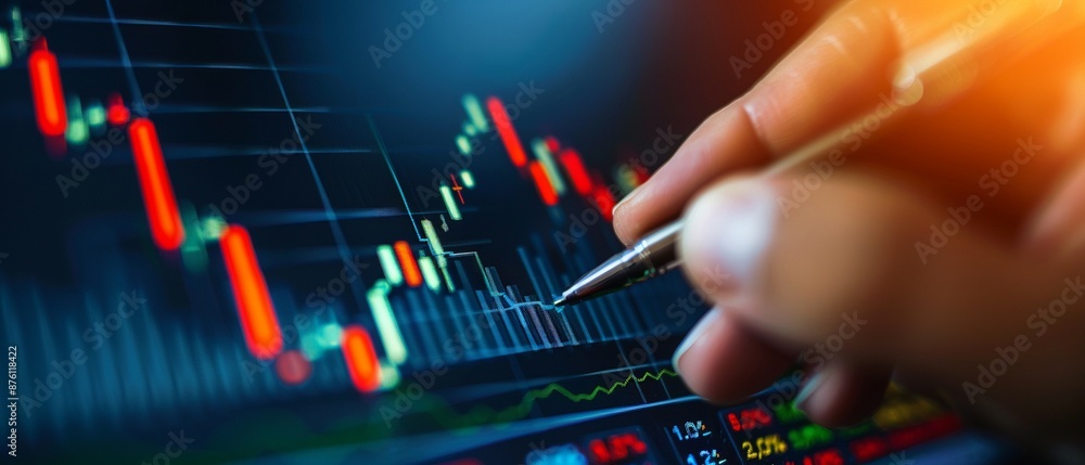 Technical analysis, using charts to predict stock prices Stock Photo ...