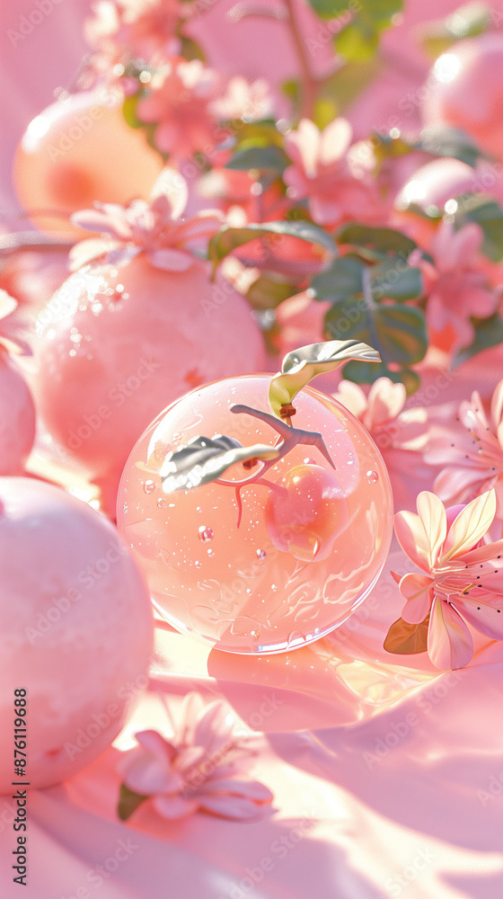 ambiguous pink fruit background, transparent fruit with glass themes ...