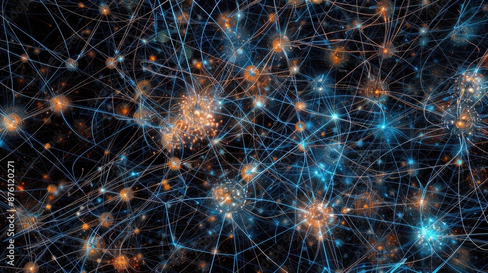 The image shows a bunch of neurons. The neurons are connected to each ...