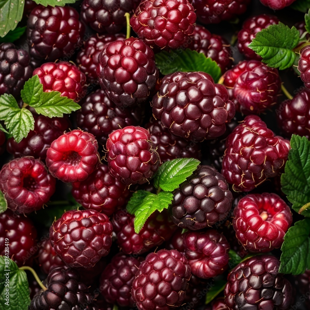 Loganberry texture background, Rubus loganobaccus fruits pattern, many ...