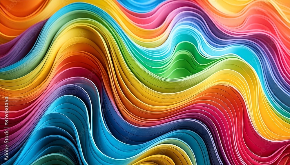 wavy abstract background brightly colored polymer surface with a wavy ...