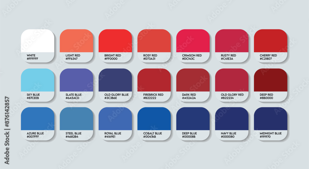 U.S. Flag Color Palette, USA Color Guide Palette with Color Names ...