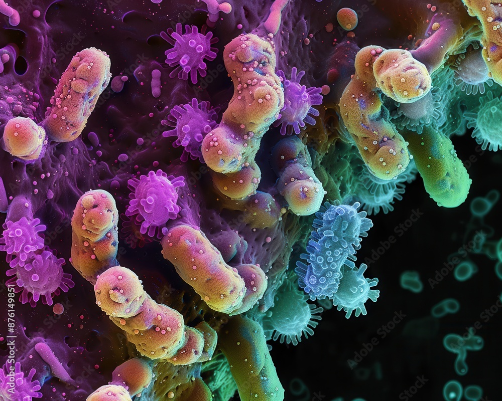 Extreme Close-up of Corynebacterium Diphtheriae Bacteria Showing Rod ...